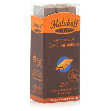 Chocolate bars feuilletine Malakoff 1855 without packaging - Malakoff & Cie