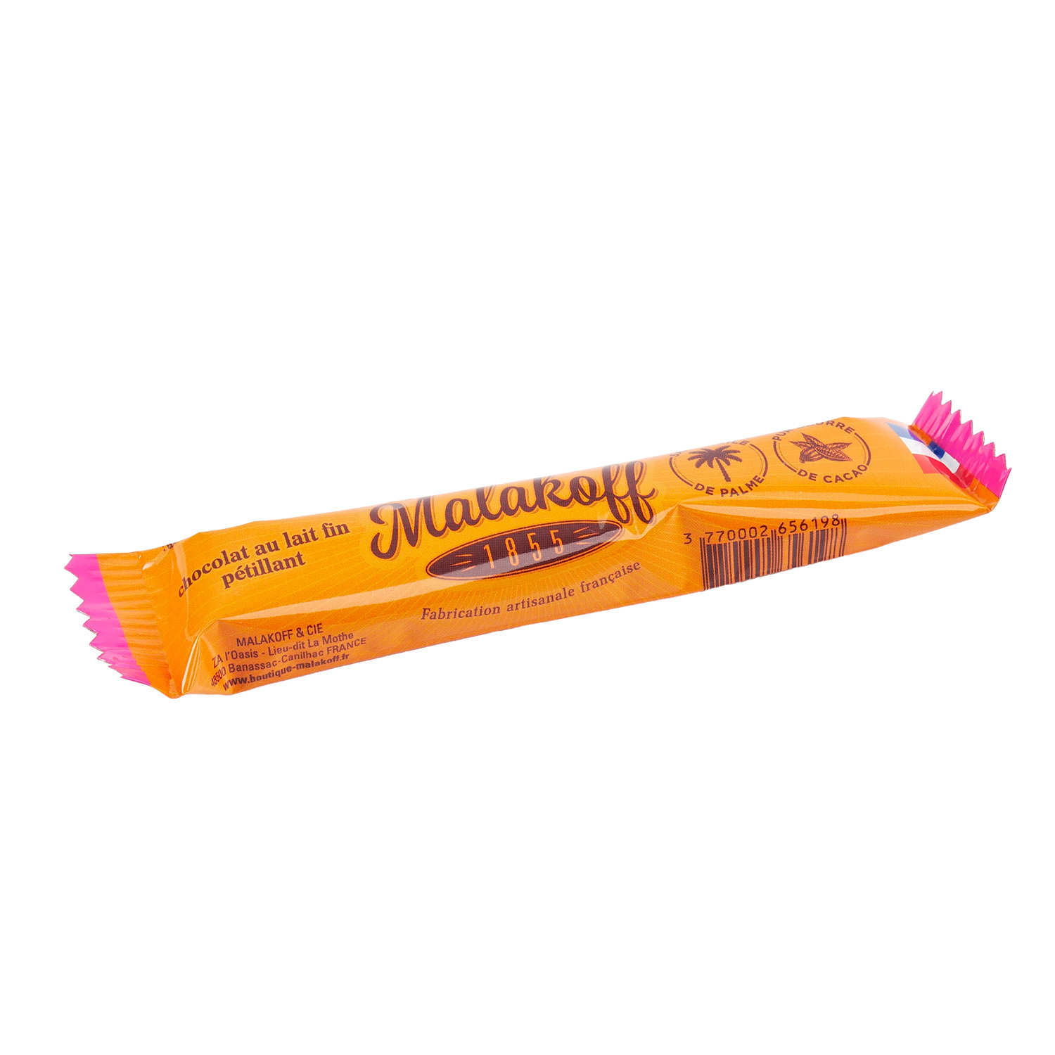 Fine milk chocolate bar with sparkling sugar Malakoff 1855 - Malakoff & Cie