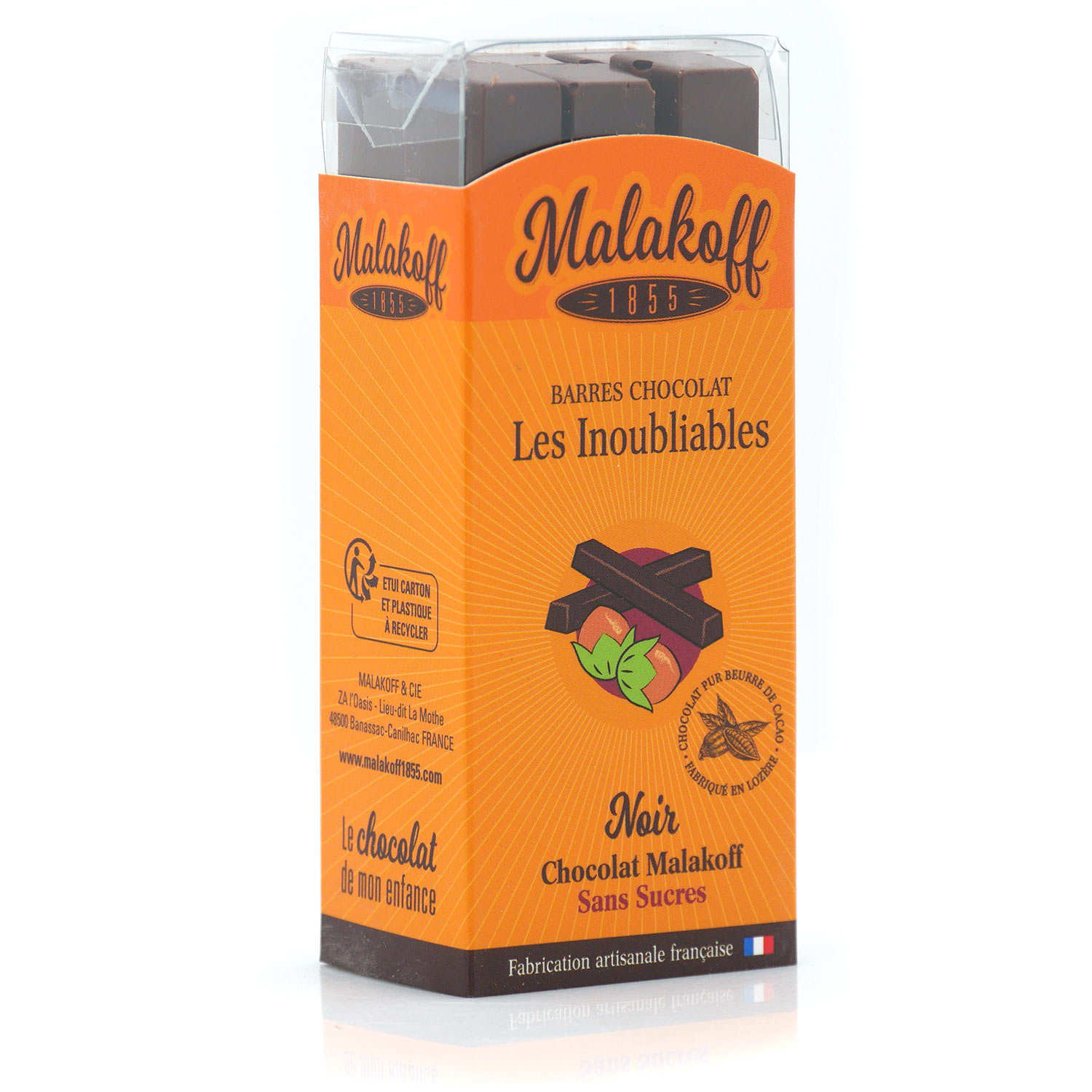 Malakoff no-sugar dark chocolate bars without individual packaging ...