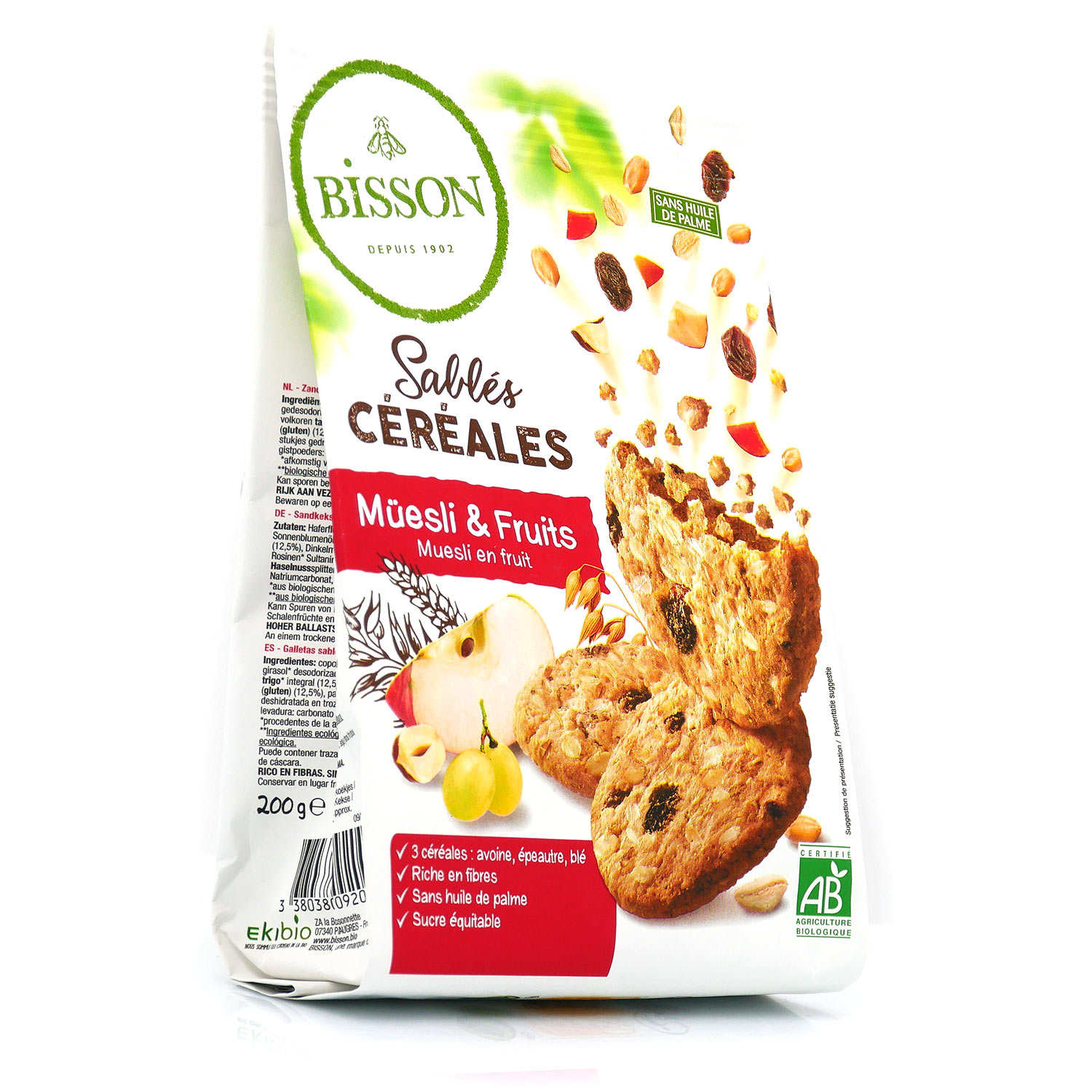 Organic cereal müesli & fruit shortbreads - Bisson