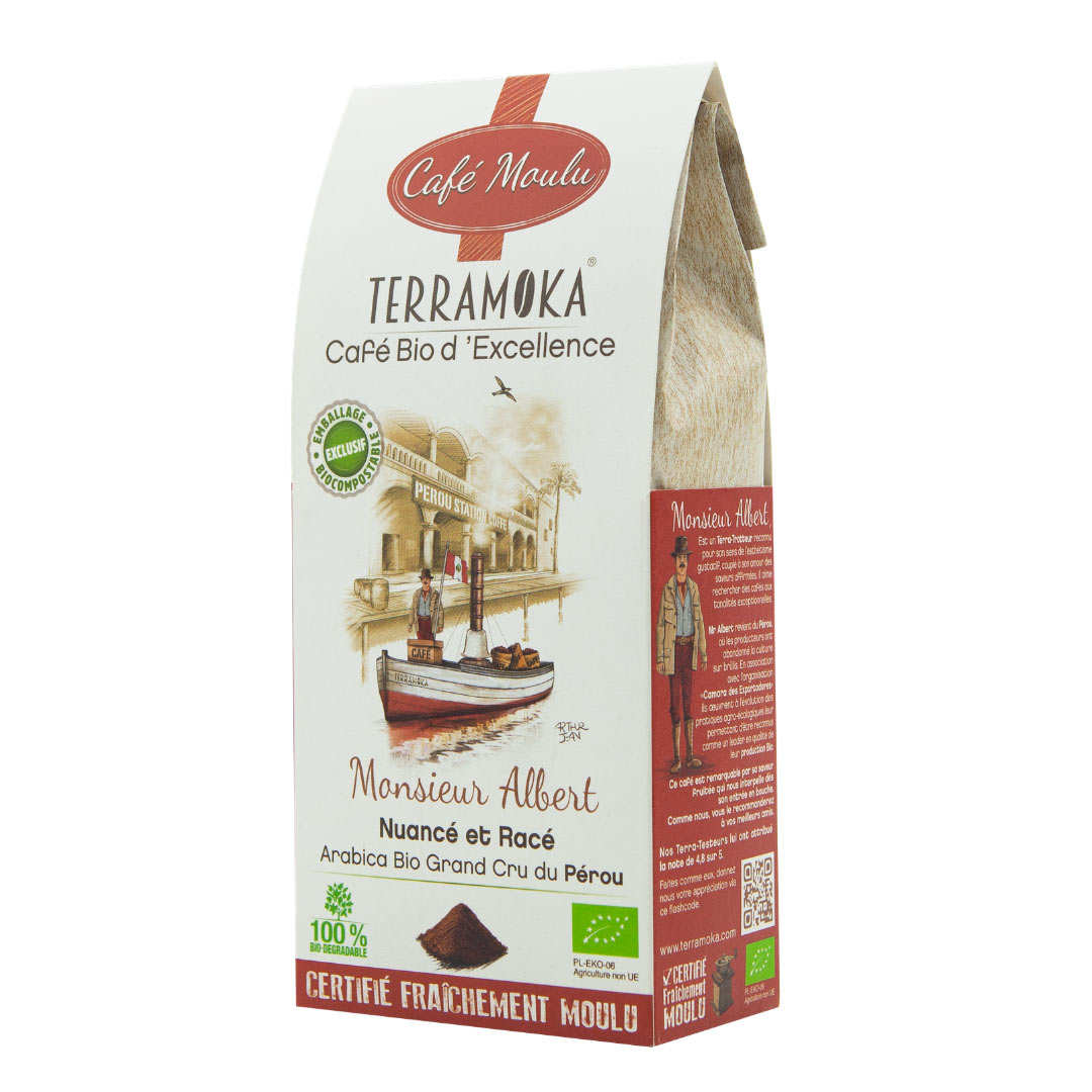 Albert - Organic Arabica ground coffee from Perou - Terra Moka