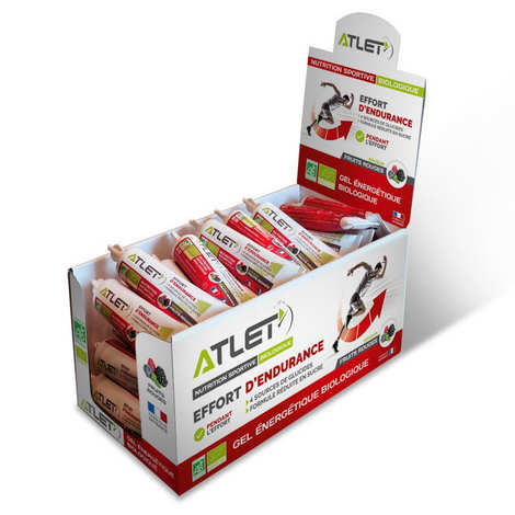 Organic energy gel with red fruits