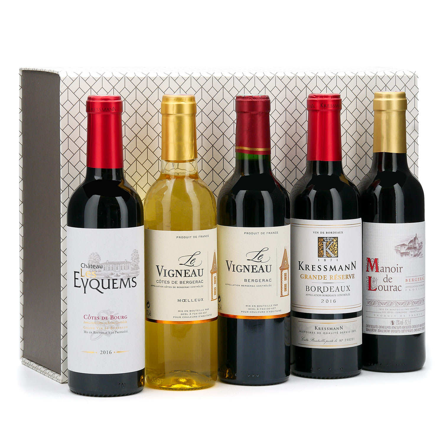 Gift box 5 half-bottles French wine - BienManger Paniers Garnis