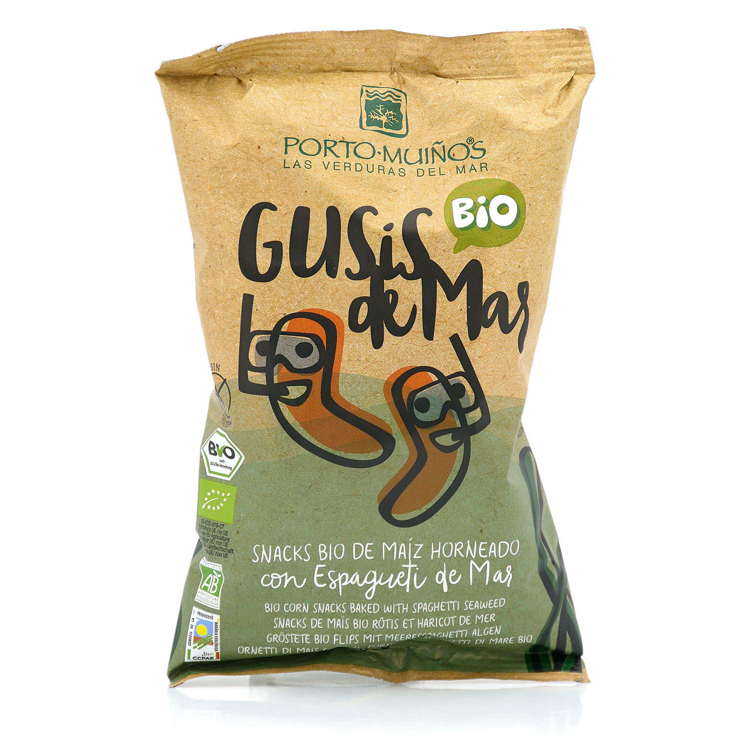 Snack de maïs bio rôtis et haricot de mer - Gusis de Mar - Porto Muinos