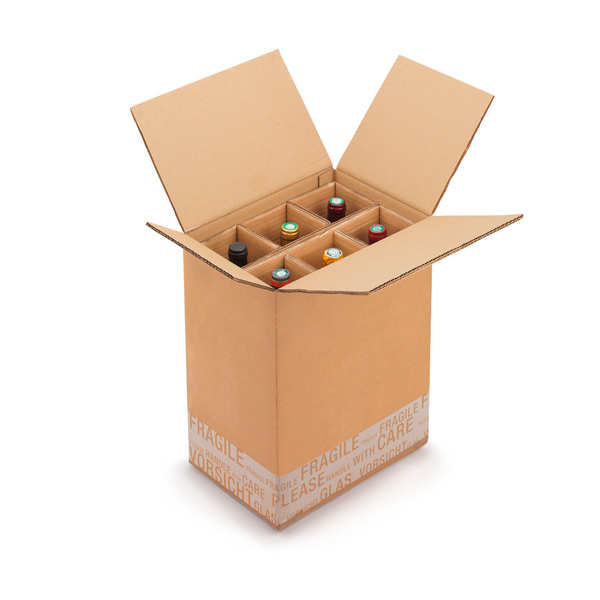 6 wine bottles cardboard
