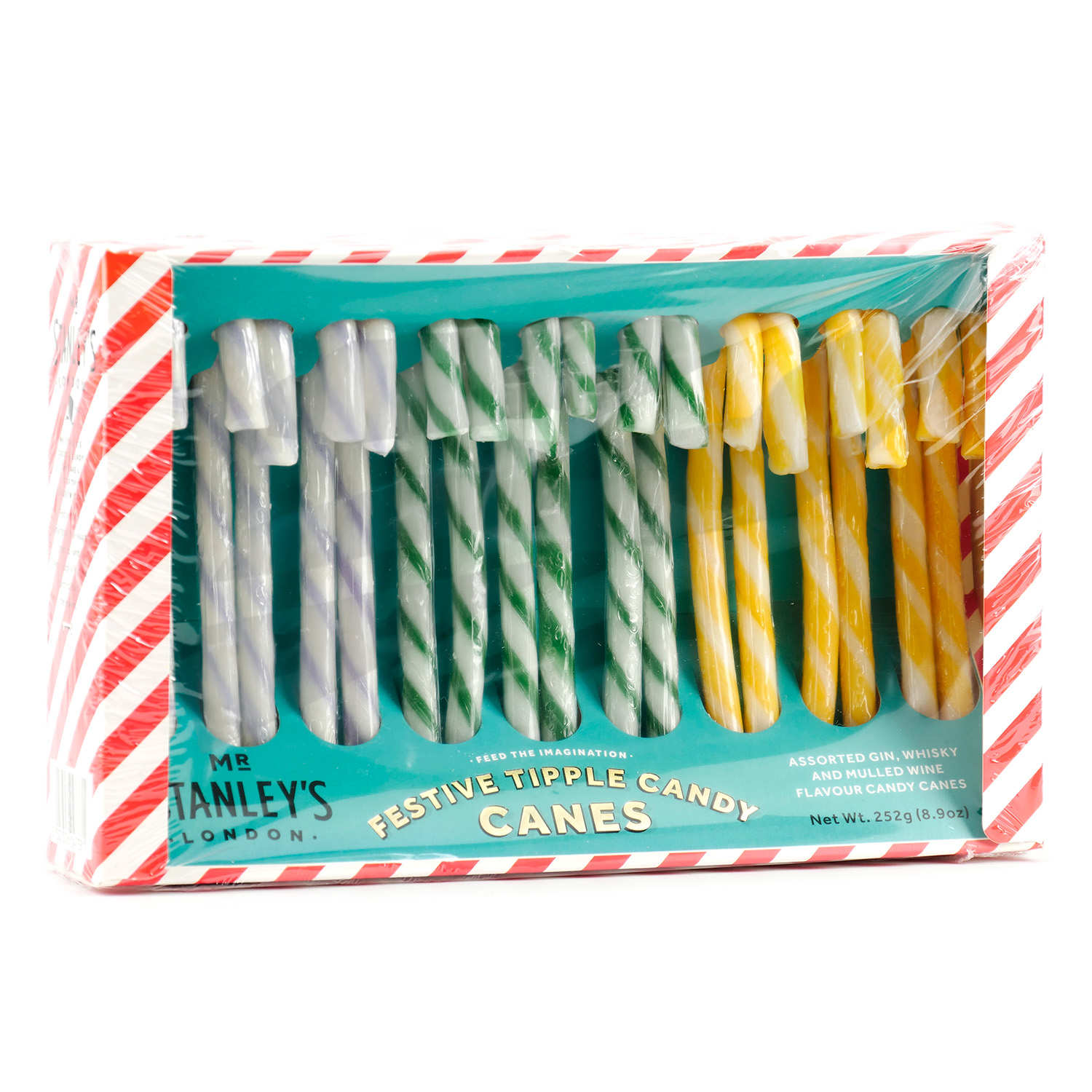 Mr Stanley's assortment of 18 sugar canes flavoured with gin, whisky ...