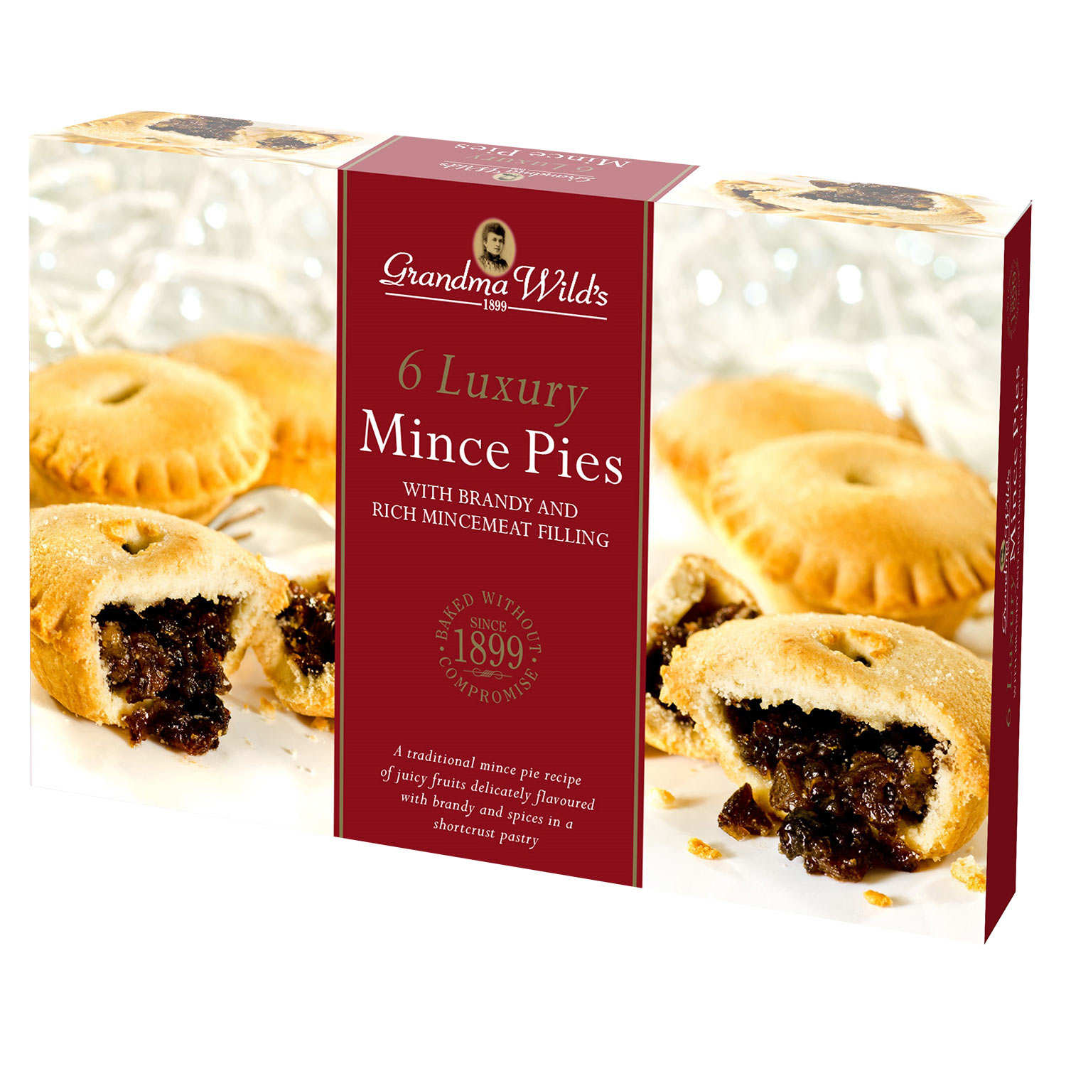 Luxury Brandy Mince Pies - 6 pack - Grandma Wild's