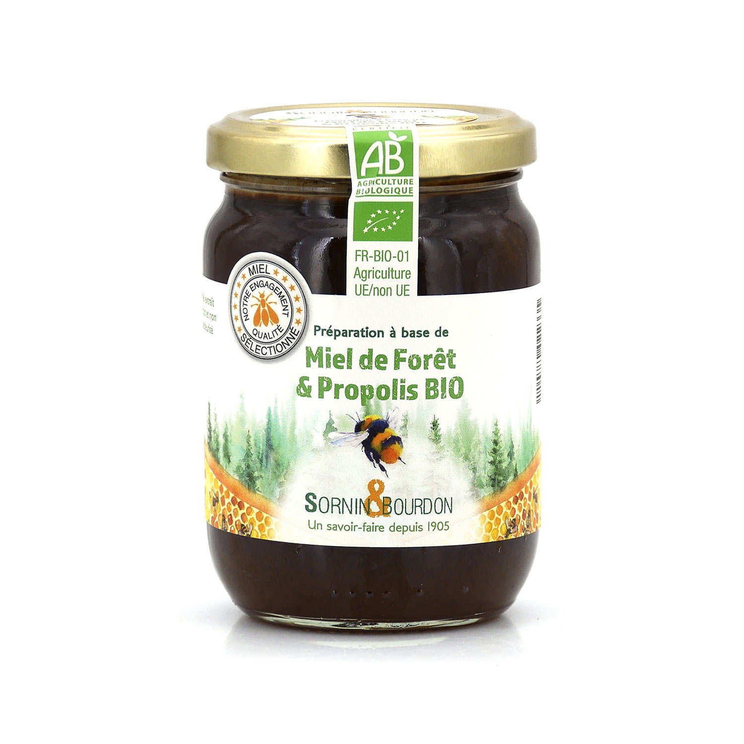 Miel de forêt à la propolis bio - Sornin&Bourdon