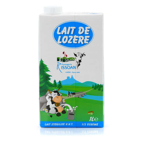 Lait de Lozère demi-écrémé en brique - Laiterie Rissoan - Fromagerie Rissoan