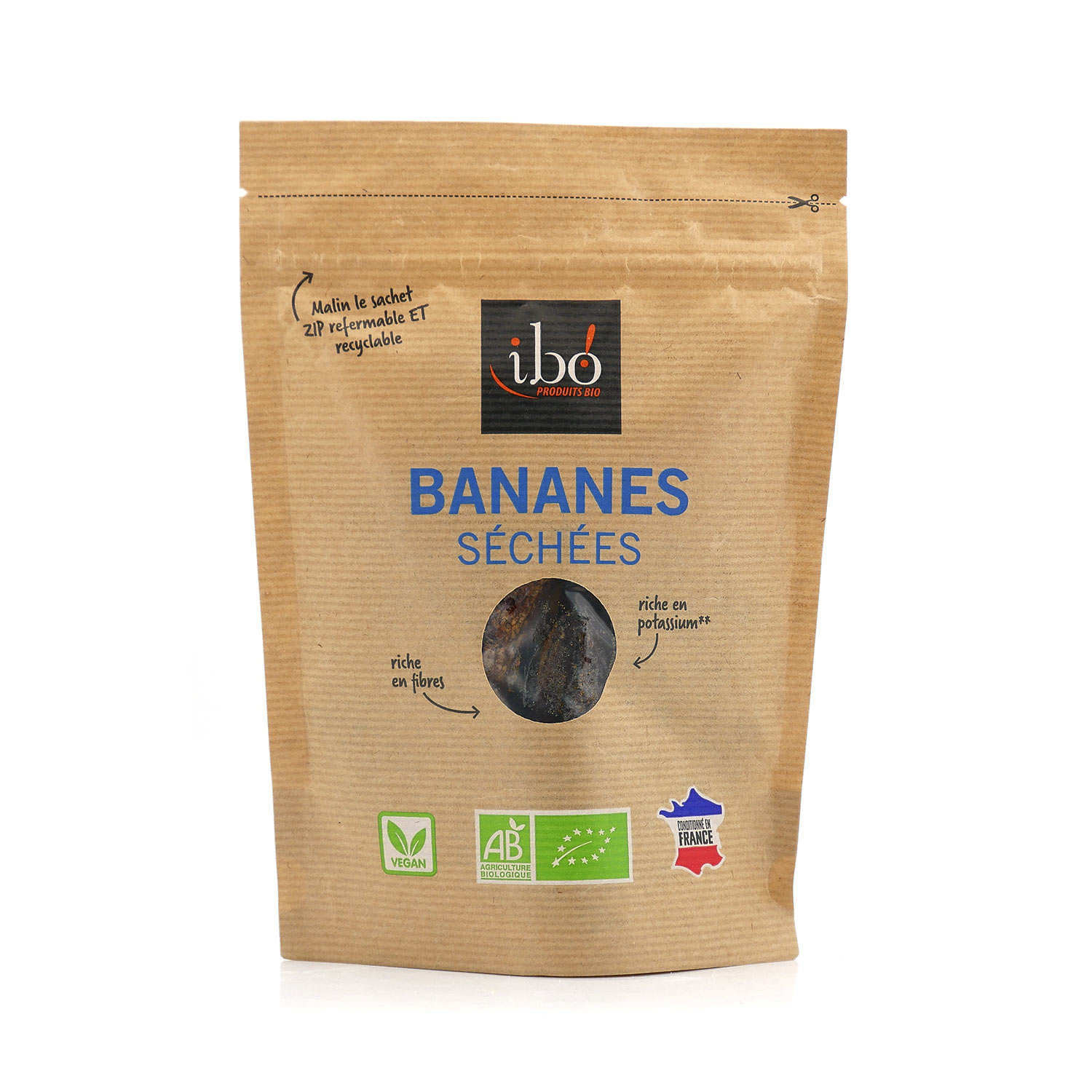 Whole dried organic bananas - Ibo Produits Bio