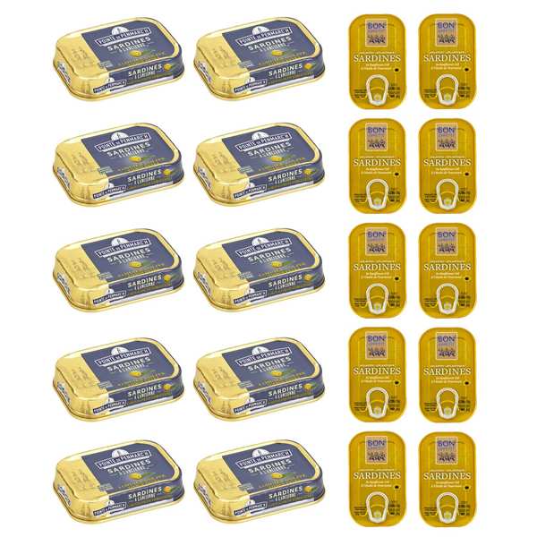 Pack of 20 tins of sardines