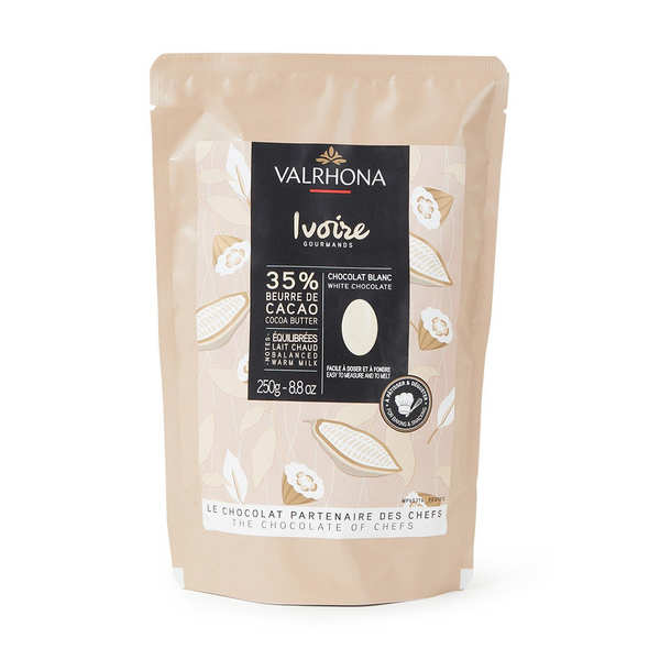 Ivory white pastry chocolate beans 35% - Valrhona - Valrhona