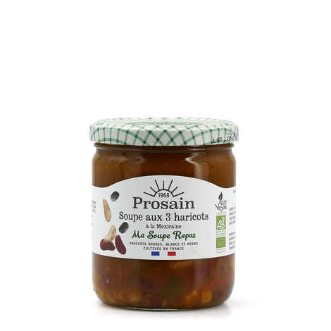Soupe repas bio et vegan aux 3 haricots à la mexicaine - Prosain