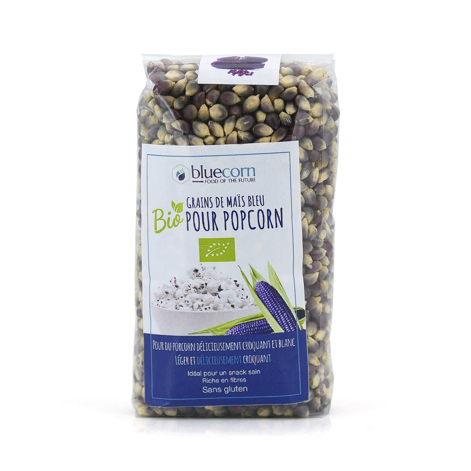 Organic Blue Corn Kernels for Popcorn - Blue Corn