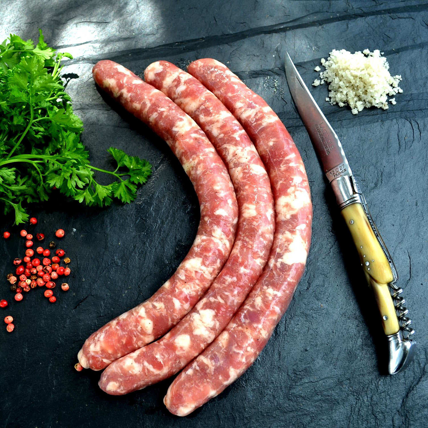 Chipolatas fraîches de porc fermier du Cantal - La ferme des cochons ...