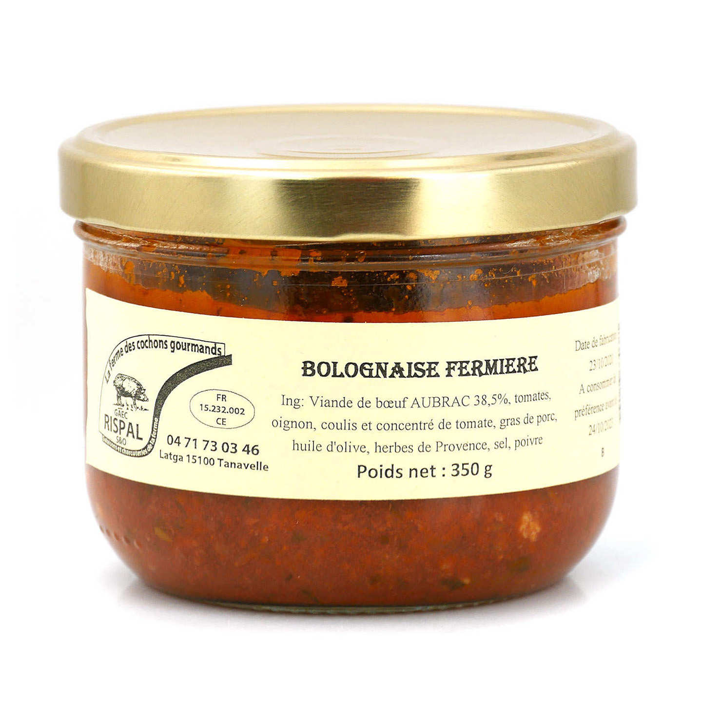 Aubrac beef farmhouse bolognese - La ferme des cochons gourmands