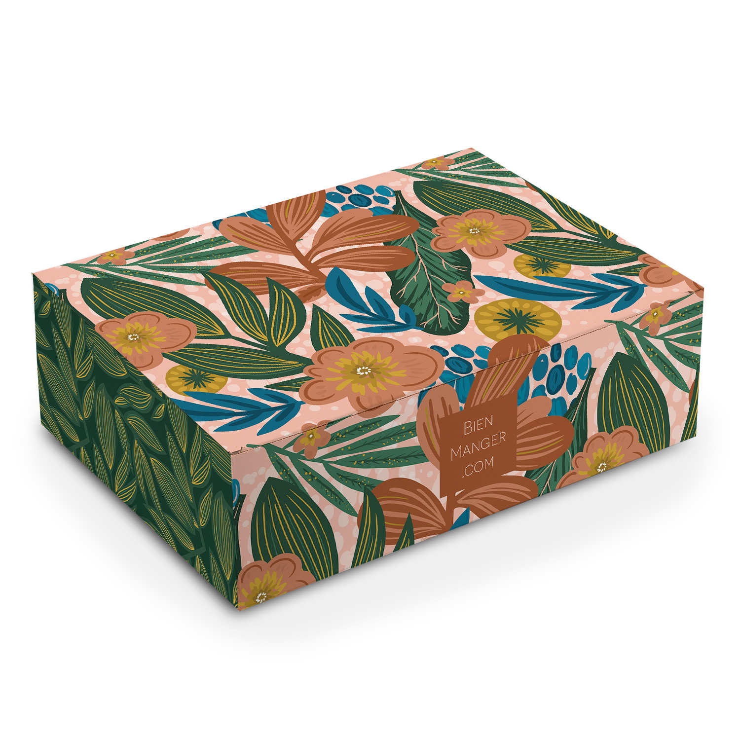 Medium Rectangular Gift Box With Tropical Jungle Design - BienManger.com