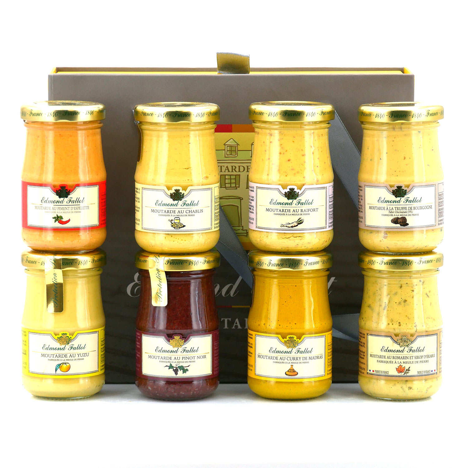 Box of 8 rare and original Fallot mustards - Fallot