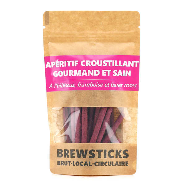 Organic crunchy aperitif sticks with hibiscus, raspberry and pink ...