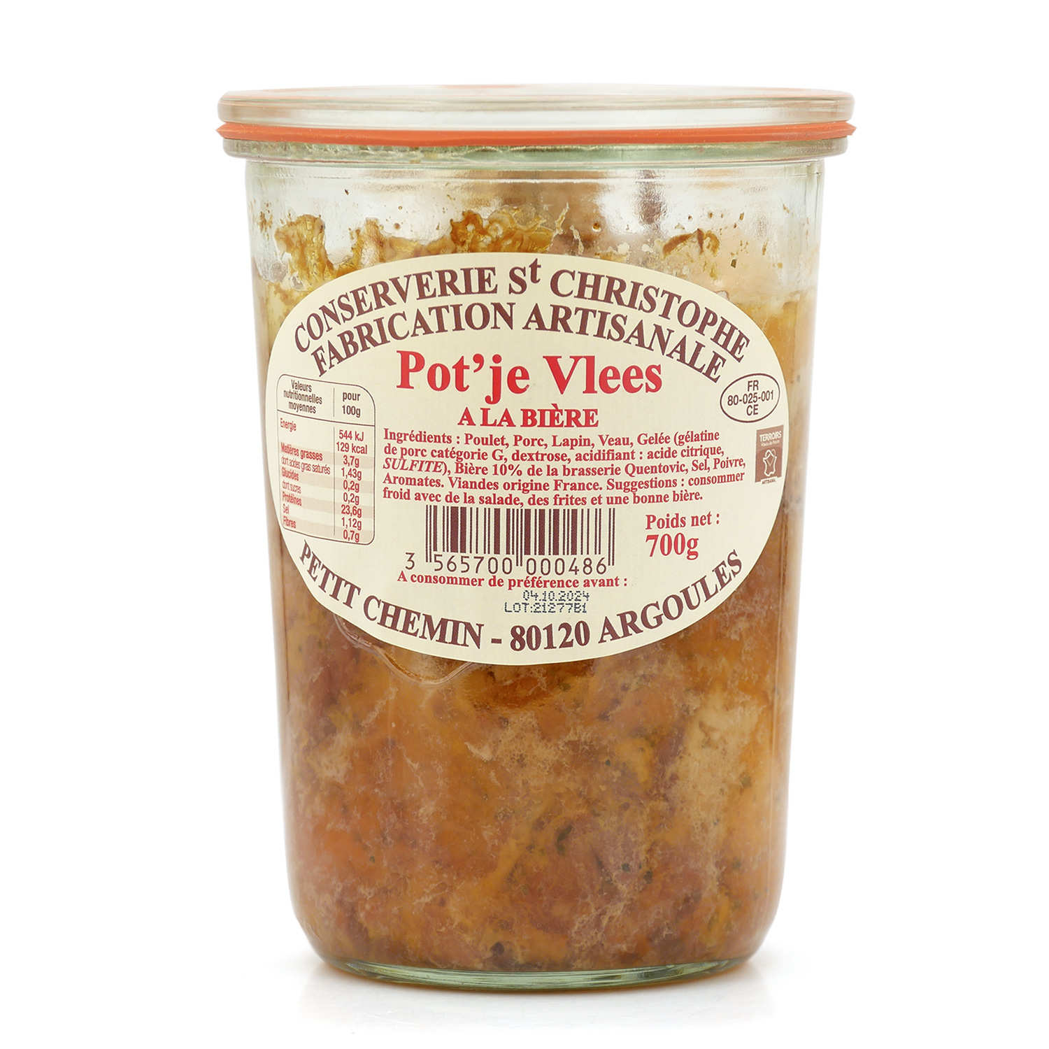 Pot'je Vlees with beer - Conserverie Saint Christophe