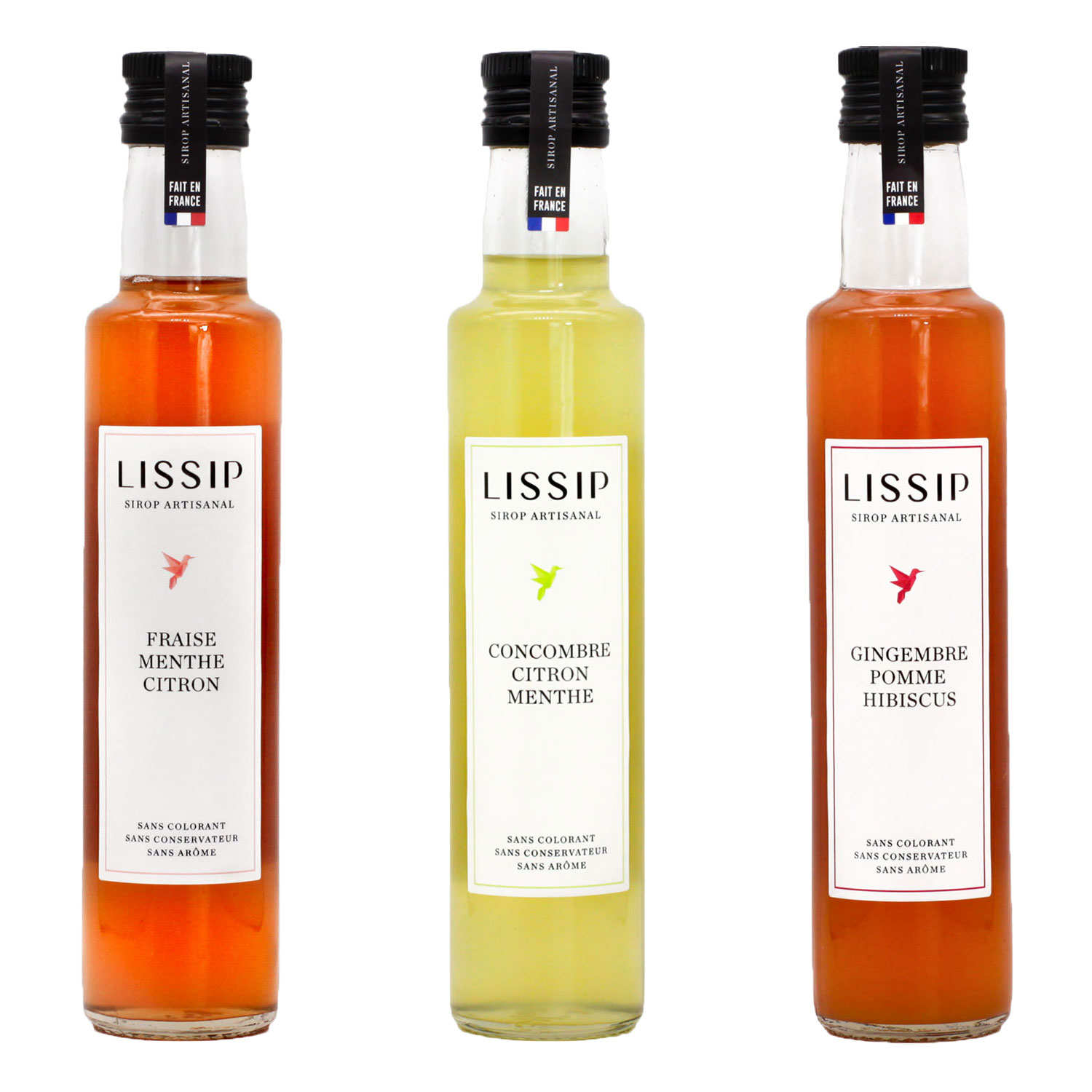 Assortiment découverte de 3 sirops artisanaux Lissip - Lissip