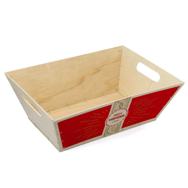 Large Decorated Wooden Hamper - BienManger.com