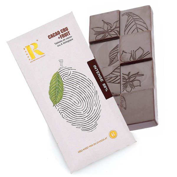 Organic and vegan raw chocolate bar (88%) - Intense - Rrraw