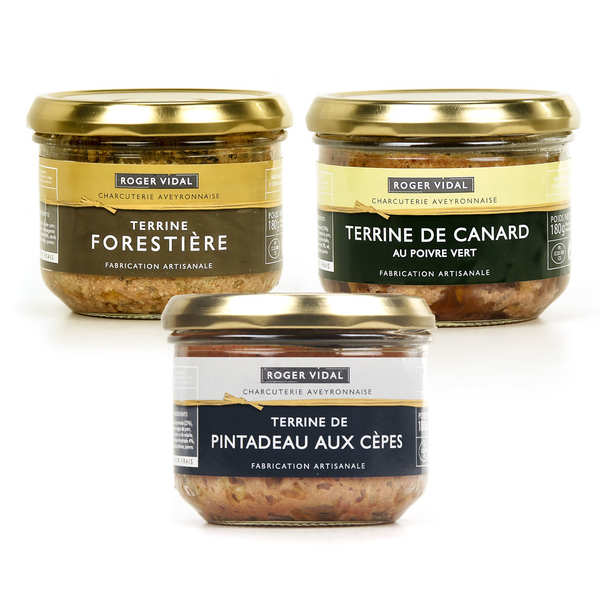Assortment of 3 terrines from Aveyron Roger Vidal - Roger Vidal