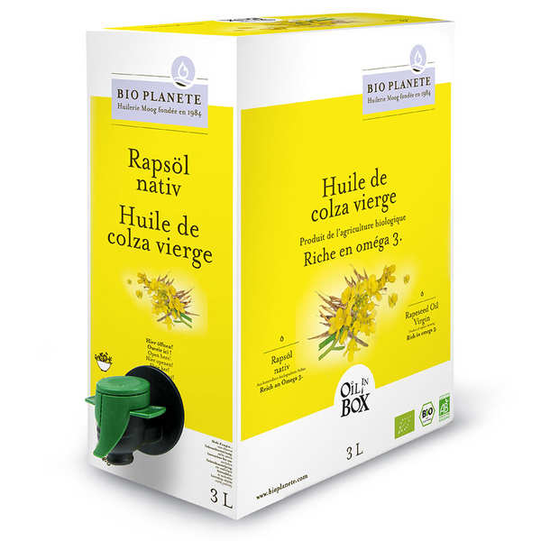 Organic virgin rapeseed oil - BiB size - BioPlanète
