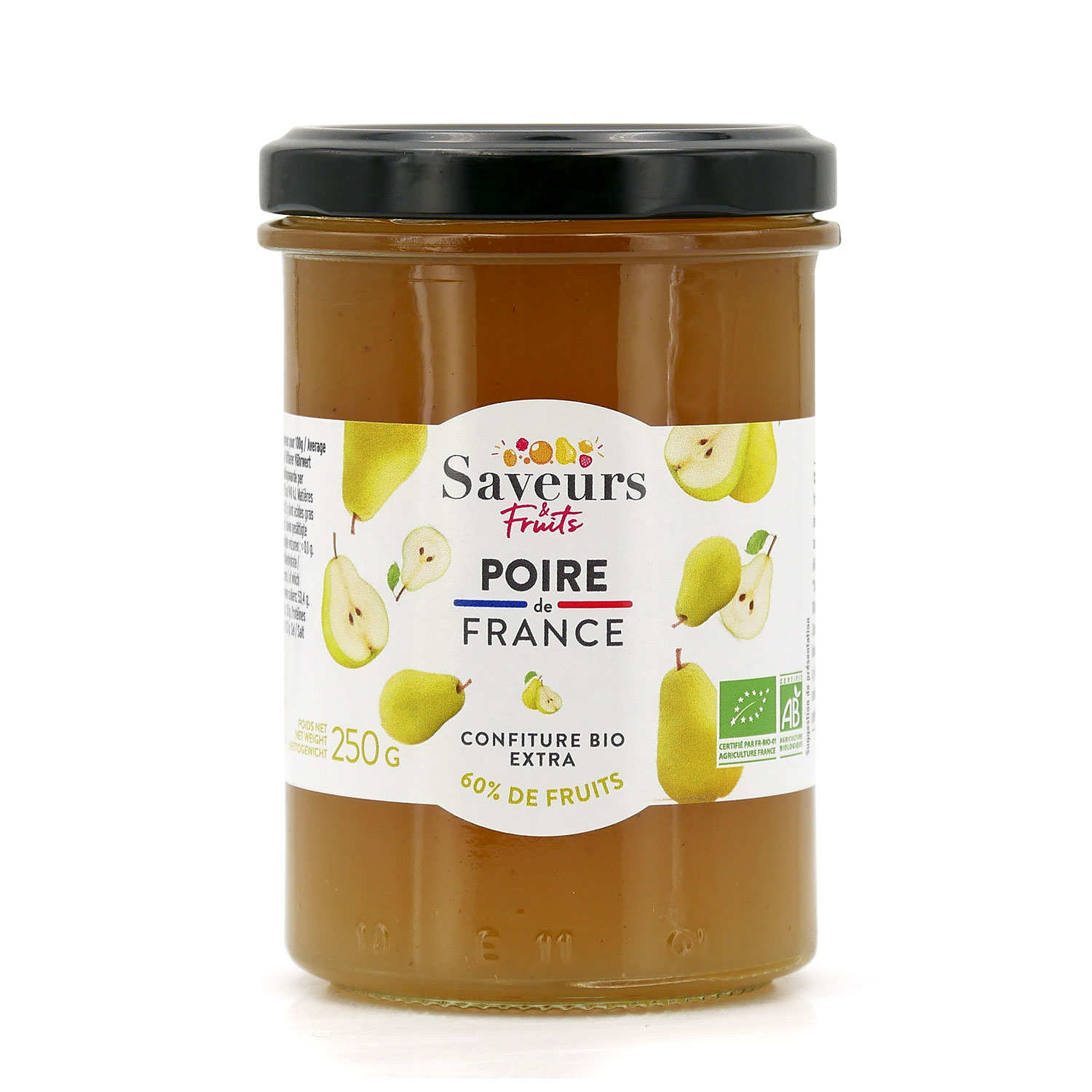 Organic pear fine jam from France - Saveurs et Fruits