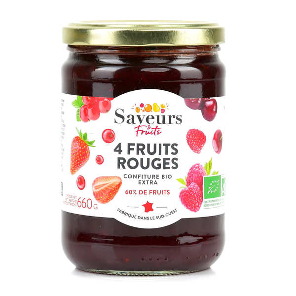 Confiture extra de quatre fruits rouges bio - Format familial