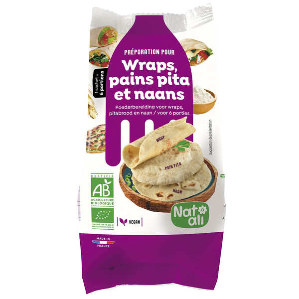Préparation bio pour wraps, pains pita et naans - Nat-Ali
