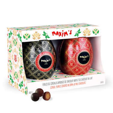 Maxim's metal egg filled with praline chocolates - Maxim's de Paris