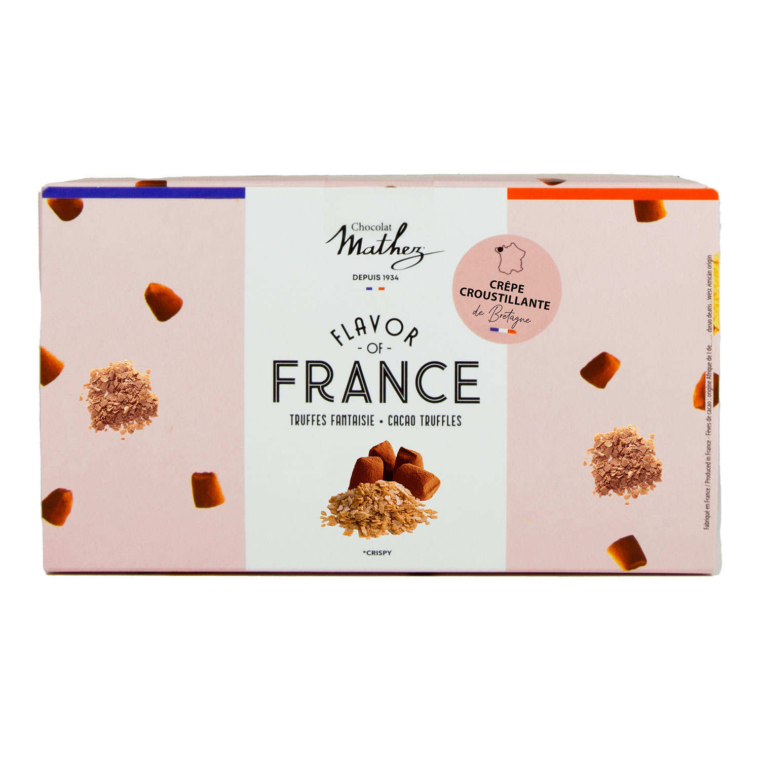 Fancy truffles with crispy crêpe chips in a Saveurs de France box ...