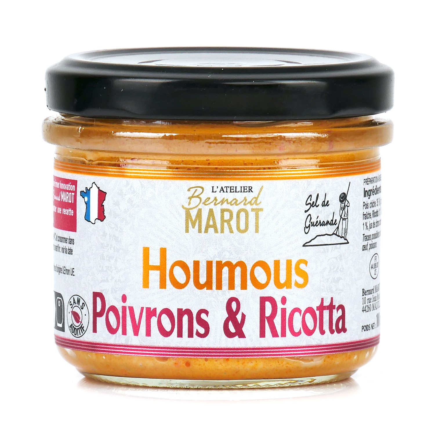 Bell pepper and ricotta hummus with Guérande salt - Bernard Marot