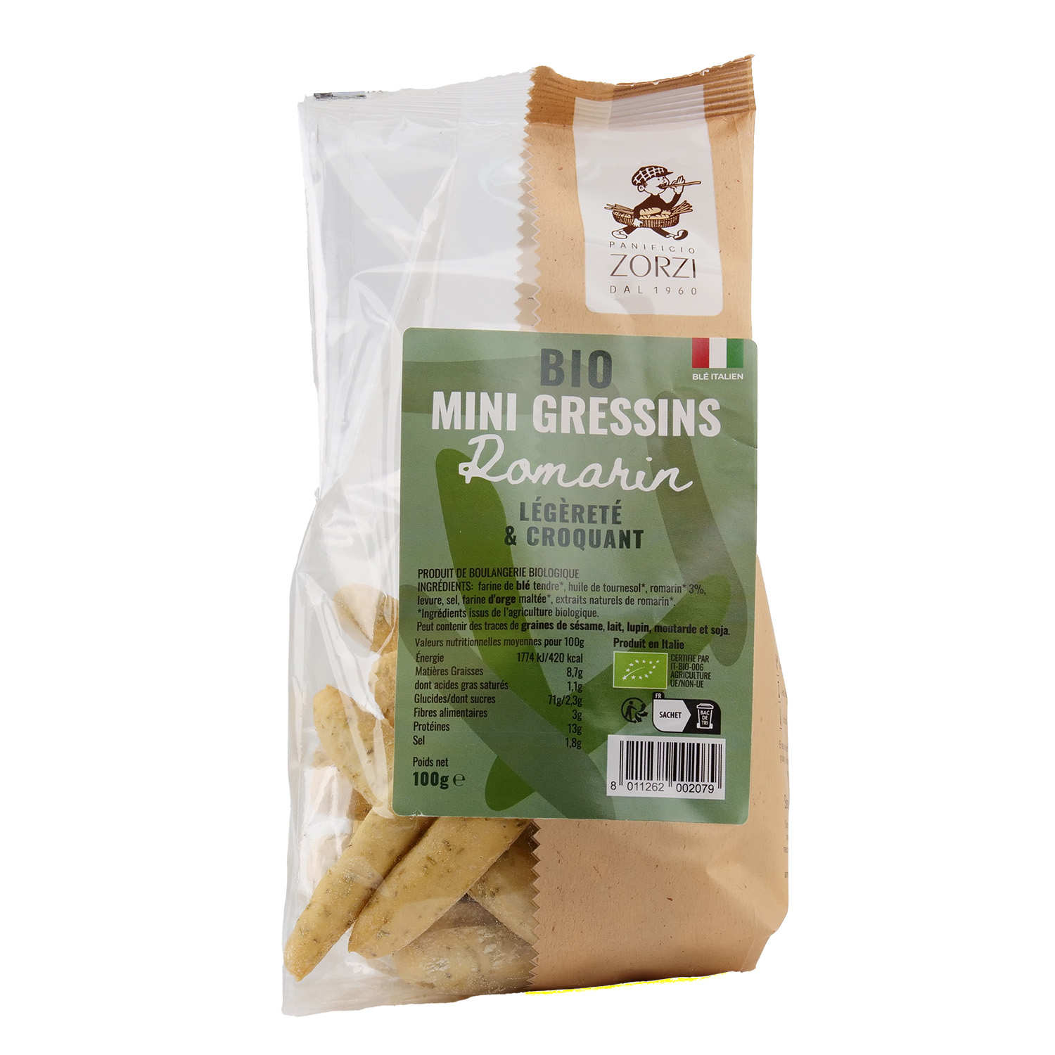 Organic Sfizzi with Rosemary - Italian Breadsticks - Panificio Zorzi