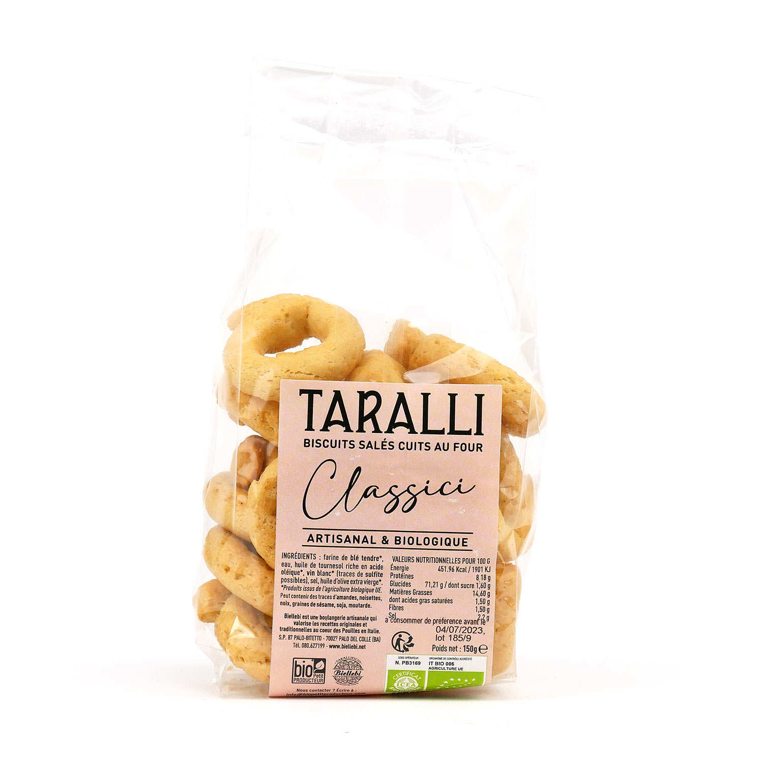 Taralli Classic bio - Biscuits italiens - Biellebi