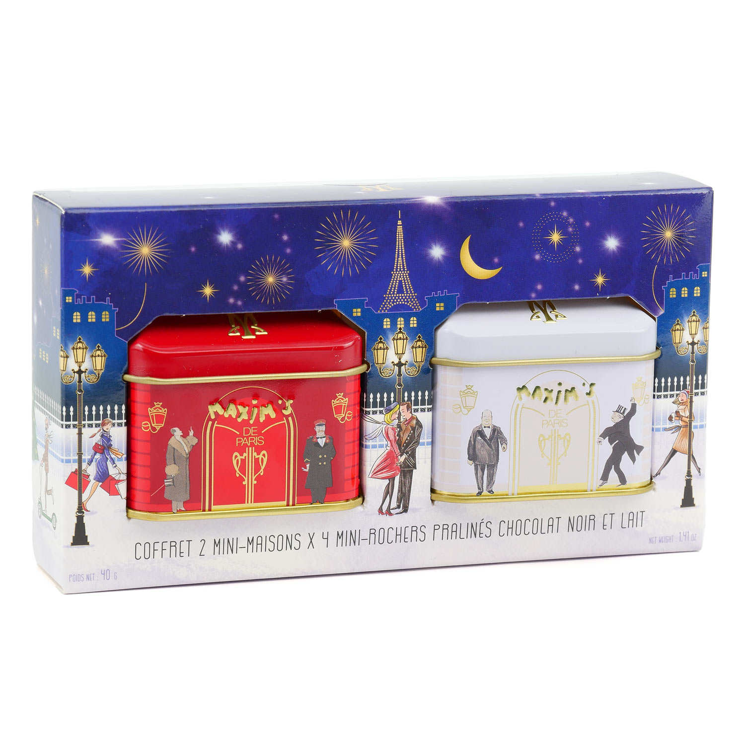 2 mini-maisons x 4 mini-rochers pralinés chocolat noir et lait - Maxim ...