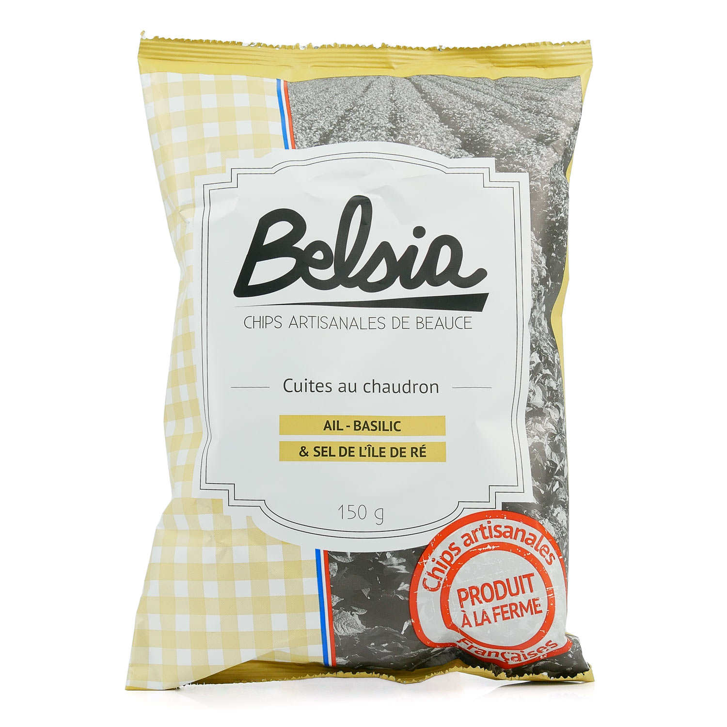 Chips artisanales de Beauce - Ail, basilic et sel de l'Île de Ré - Belsia