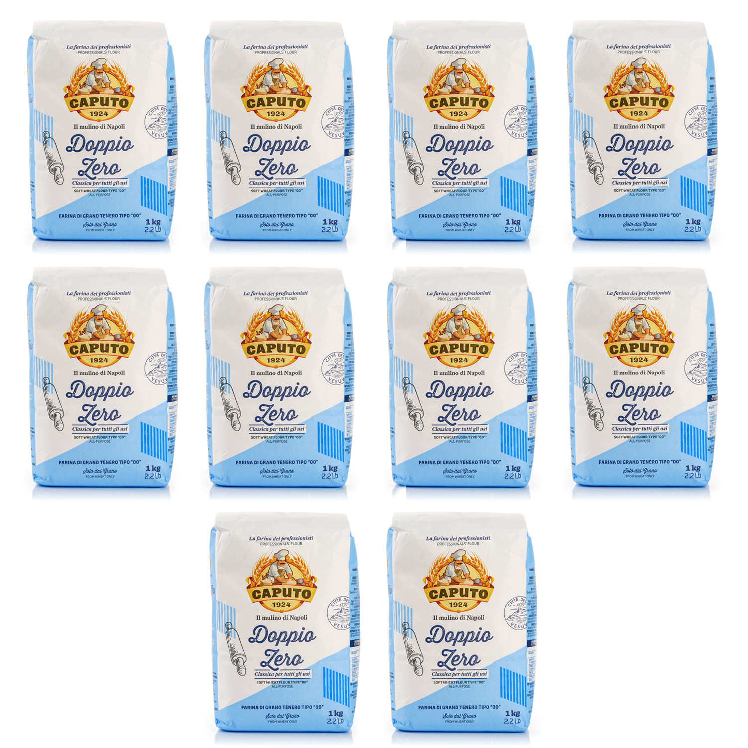Lot de 10 sacs de farine Caputo Classica Doppio Zero de 1kg - Caputo
