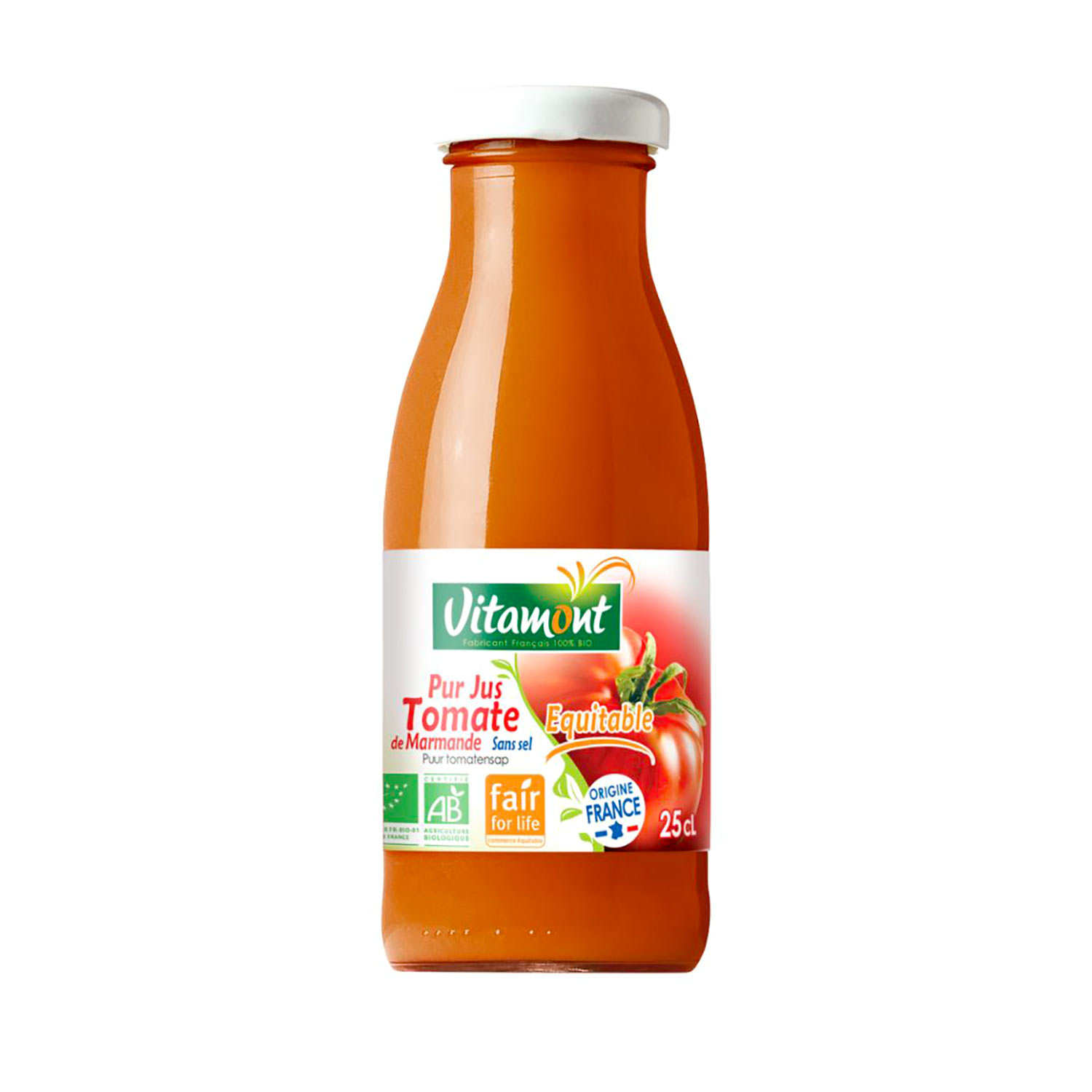 Mini pure tomato juice from Marmande fair trade and organic - Vitamont