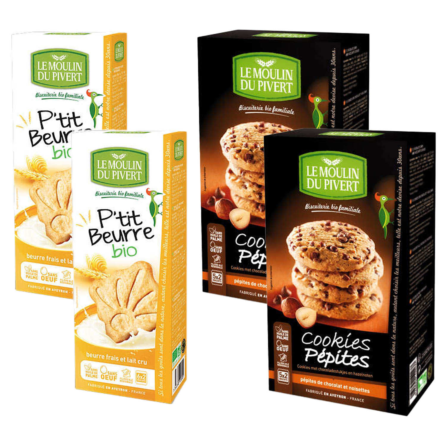 Organic biscuits (cookies and butter) for children - Le Moulin du Pivert