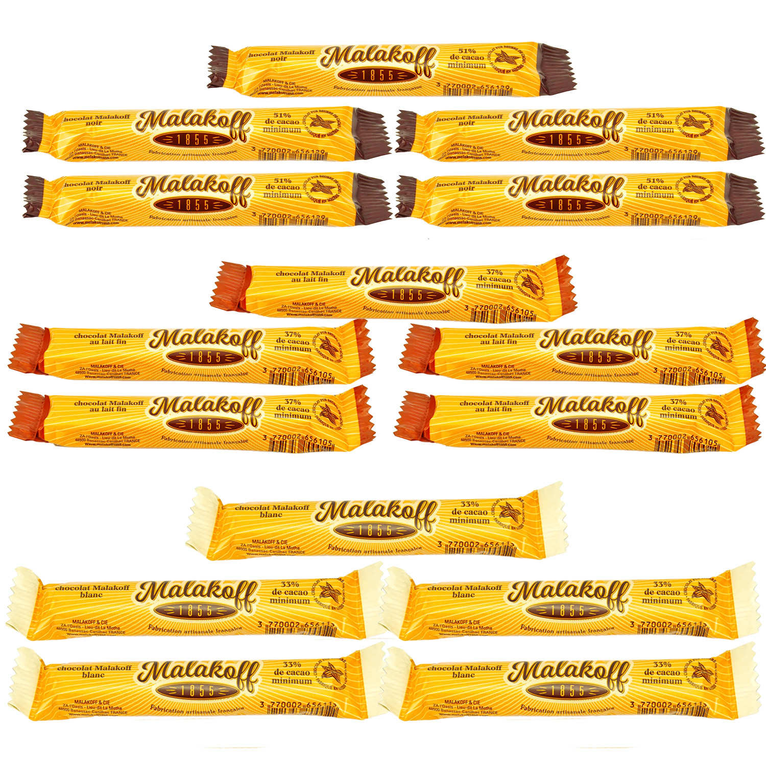 Lot "Children's snack" 15 Malakoff chocolate bars - Malakoff & Cie