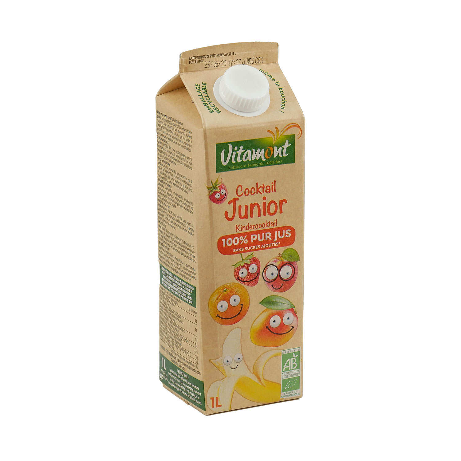 Cocktail de fruits bio Junior - Pomme, Orange, Fraise, Banane, Mangue ...