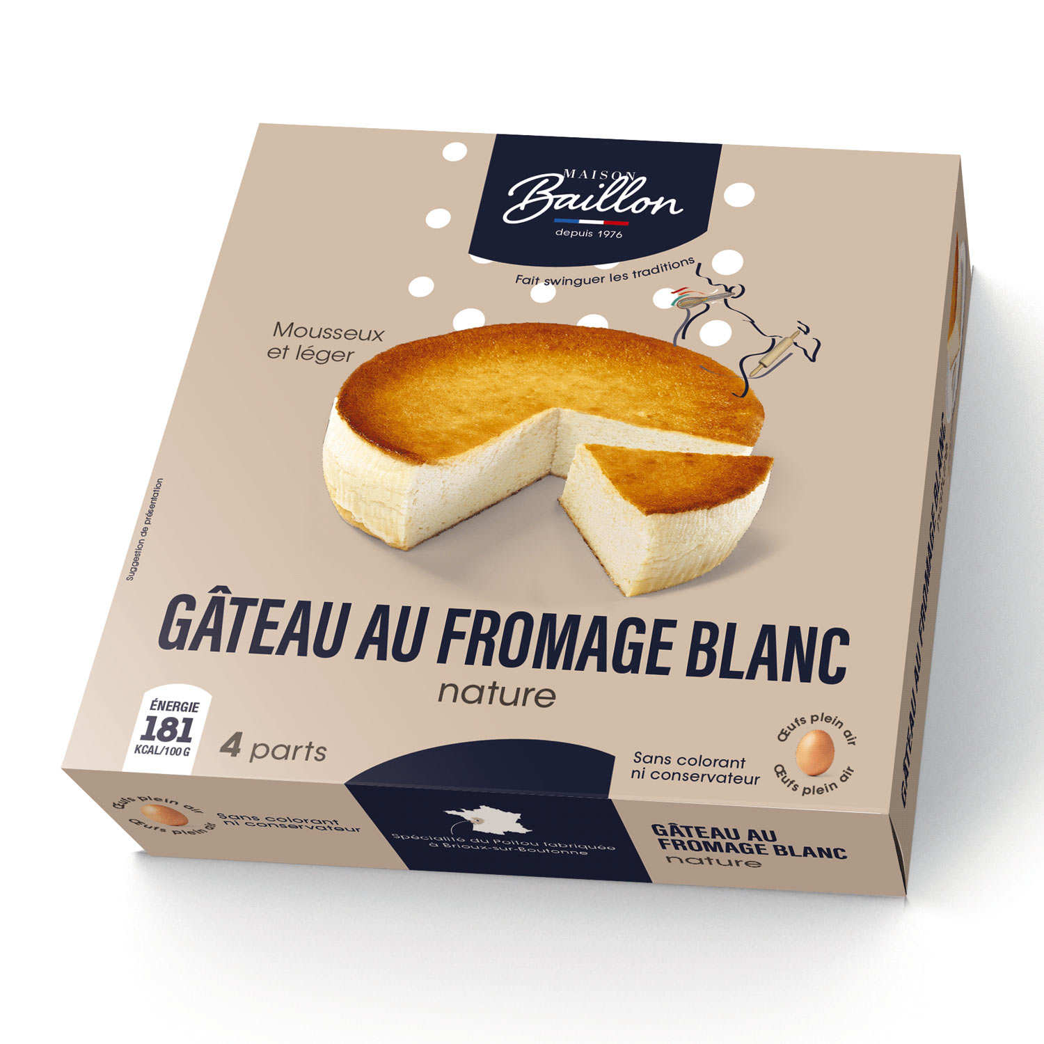 Gâteau au fromage blanc nature de Maison Baillon - Maison Baillon