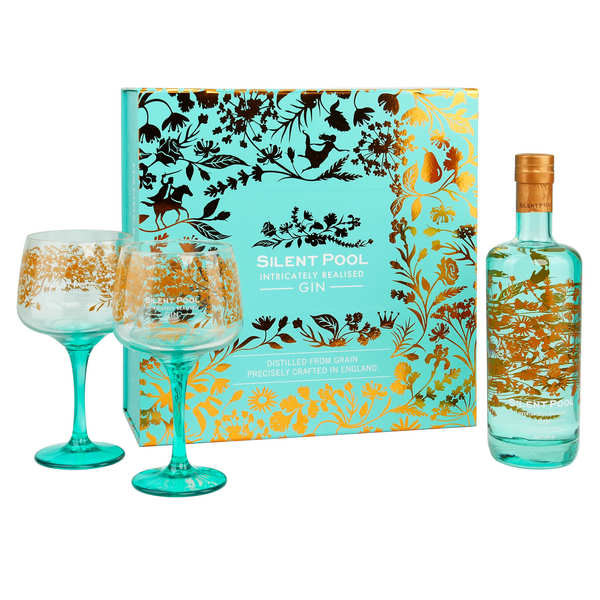 Gin Silent Pool 70cl + 2 glasses - Gin from England 43%. - Silent Pool