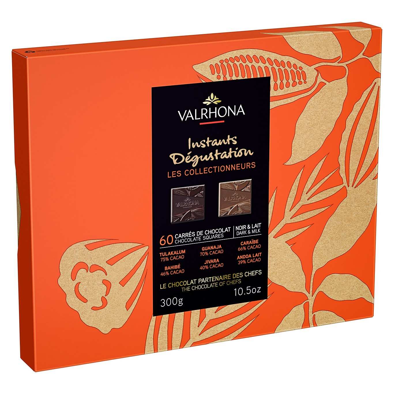 Coffret dégustation grands crus chocolat noir et lait Valrhona 60 ...
