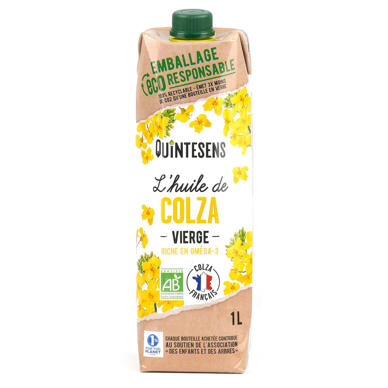 Organic virgin rapeseed oil in eco-responsible packaging - Quintesens