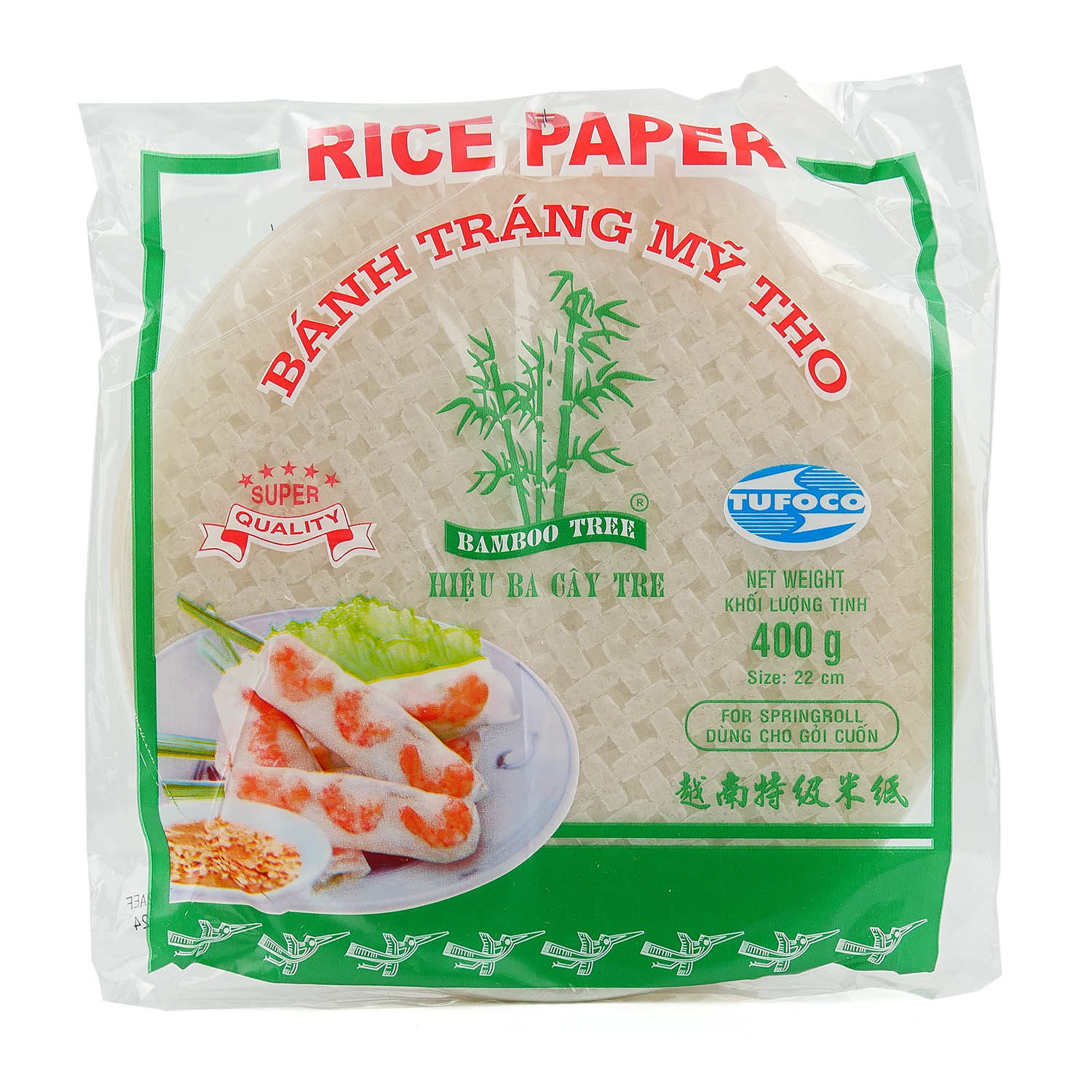 Rice Paper 22cm for Springrolls - Bamboo Tree