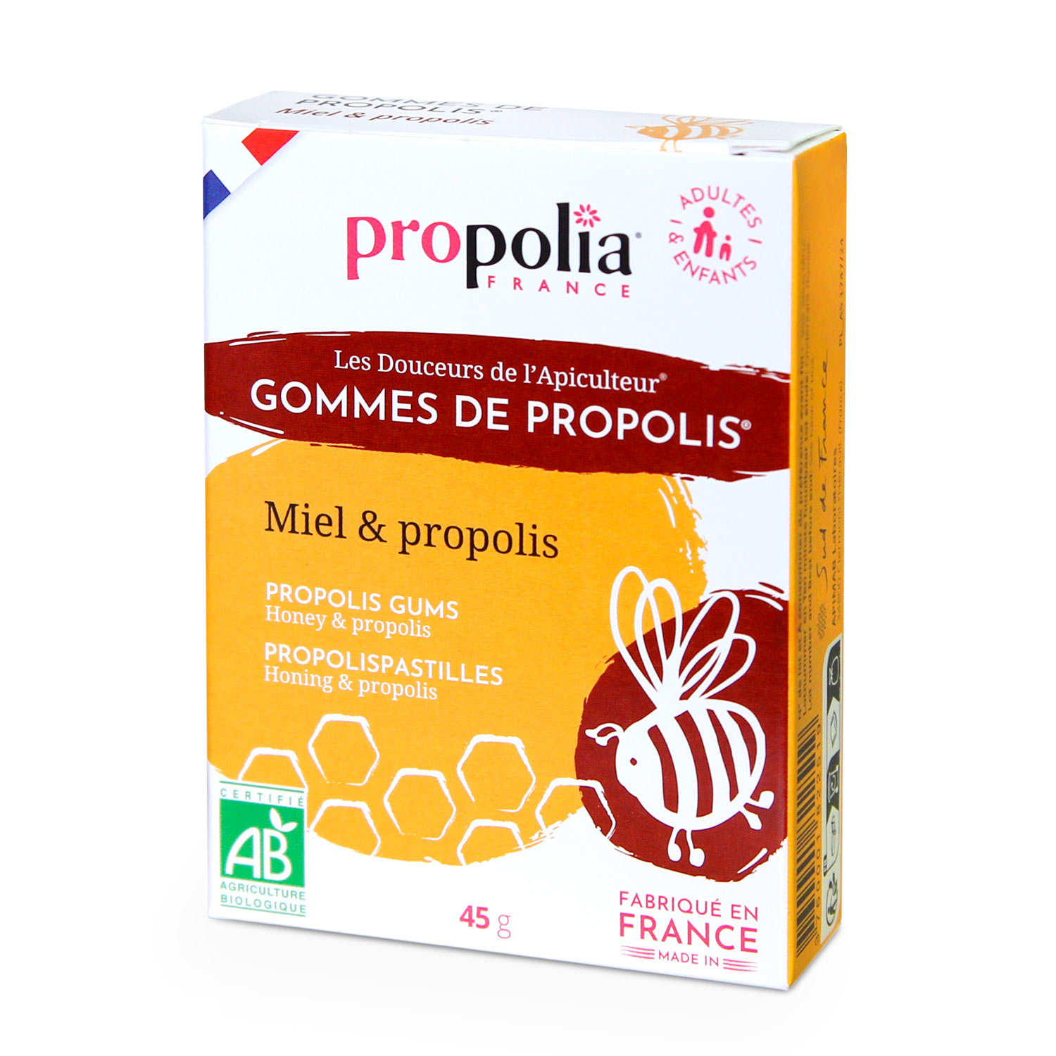 Gommes de Propolis Bio - Miel et Propolis nature - Propolia